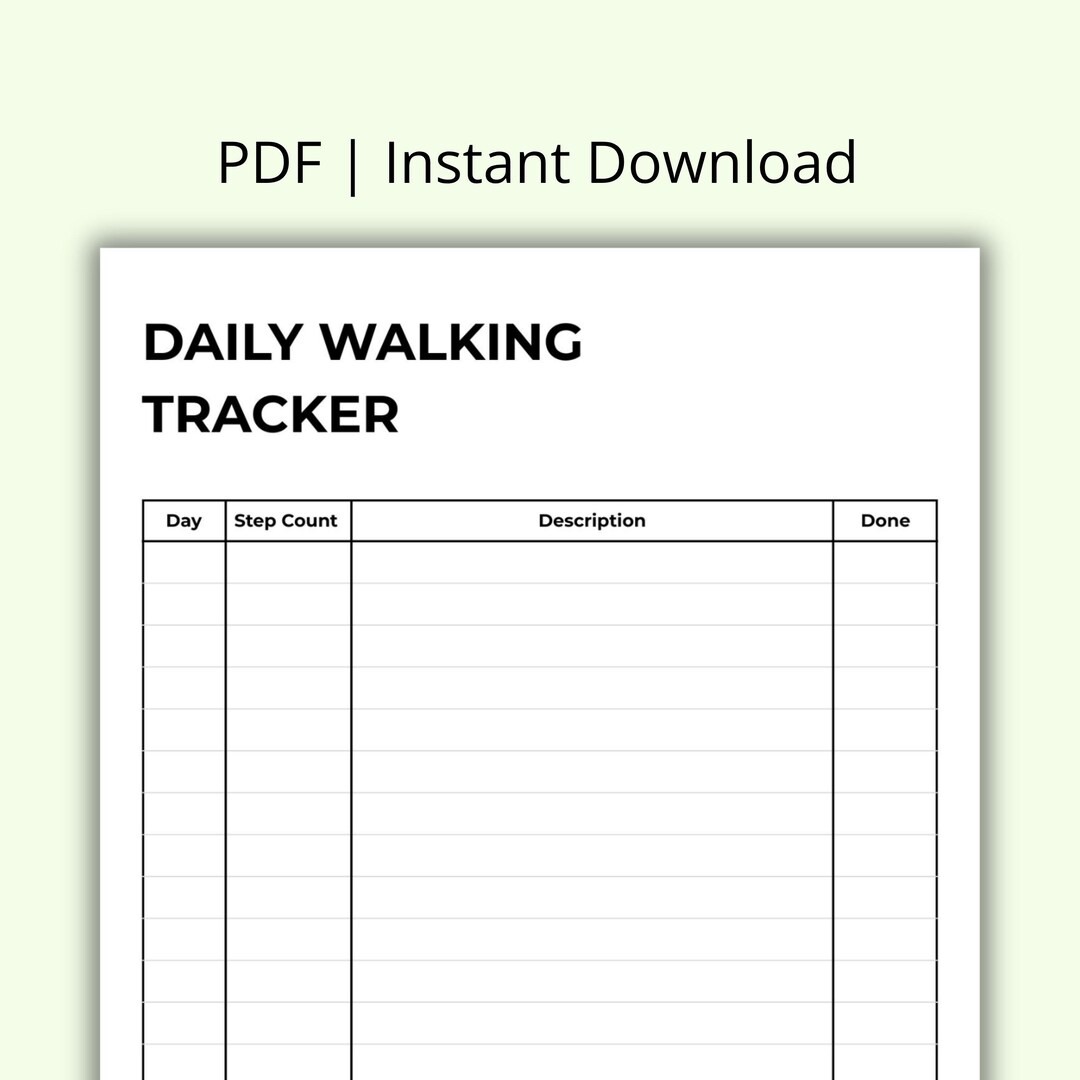 Daily Walking Tracker 2025 | Walking Habit Tracker | Walking Progress ...
