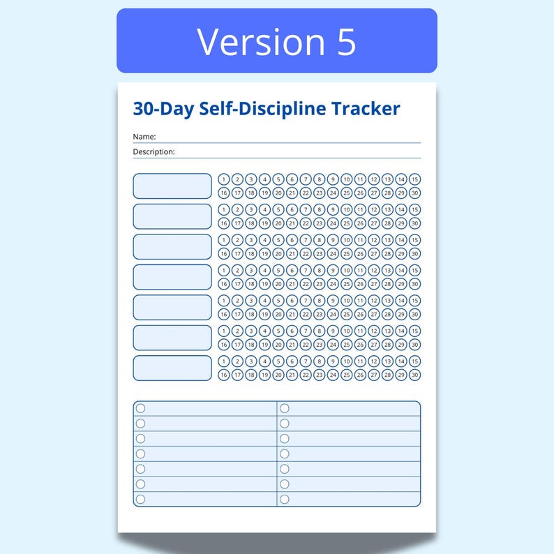 30 Day Habit Tracker 2026: Daily Goal Review (PDF Download A4 Size) - Etsy