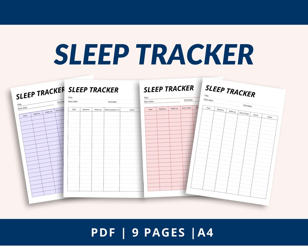 Sleep Tracker Printable | Bedtime Routine PDF A4 | Sleep Goal Planner ...