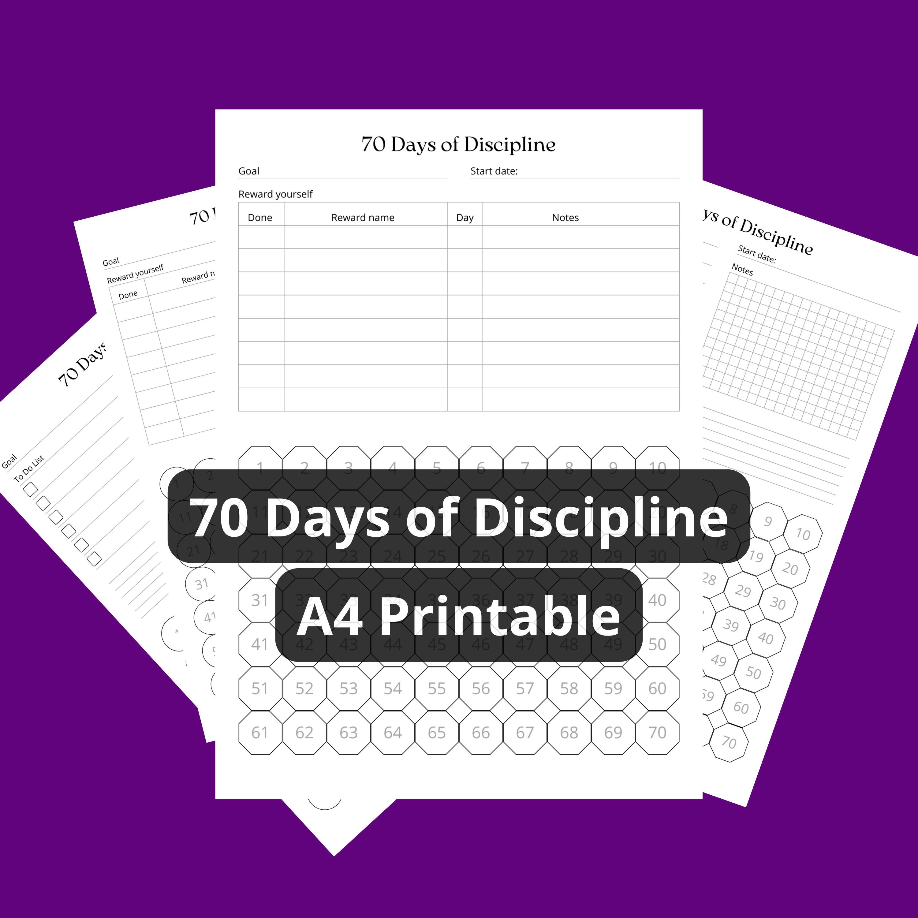 70-day Discipline Tracker: Habit Builder, Minimalism Plan (PDF Download ...