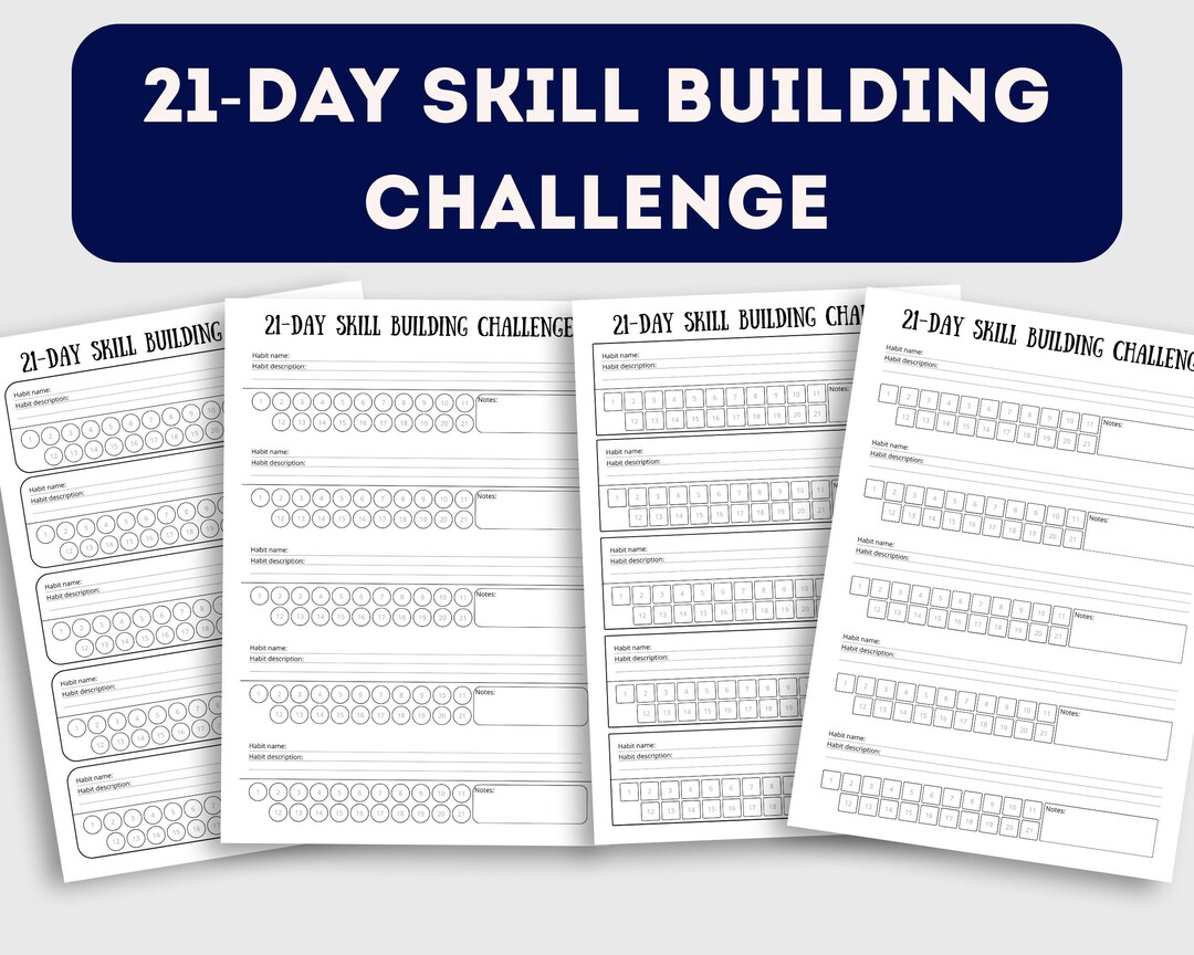 21 Day Habit Tracker | 21 Day Skill Building Challenge | 3 Week ...