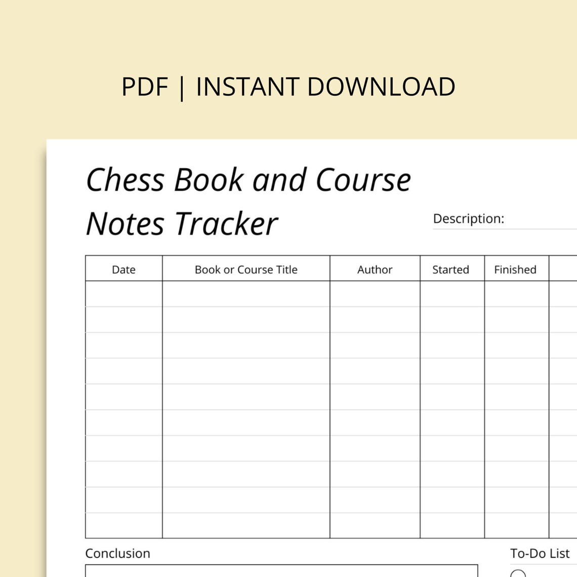 Chess Study Planner 2025: Course Notes Tracker (PDF Download A4 Size ...