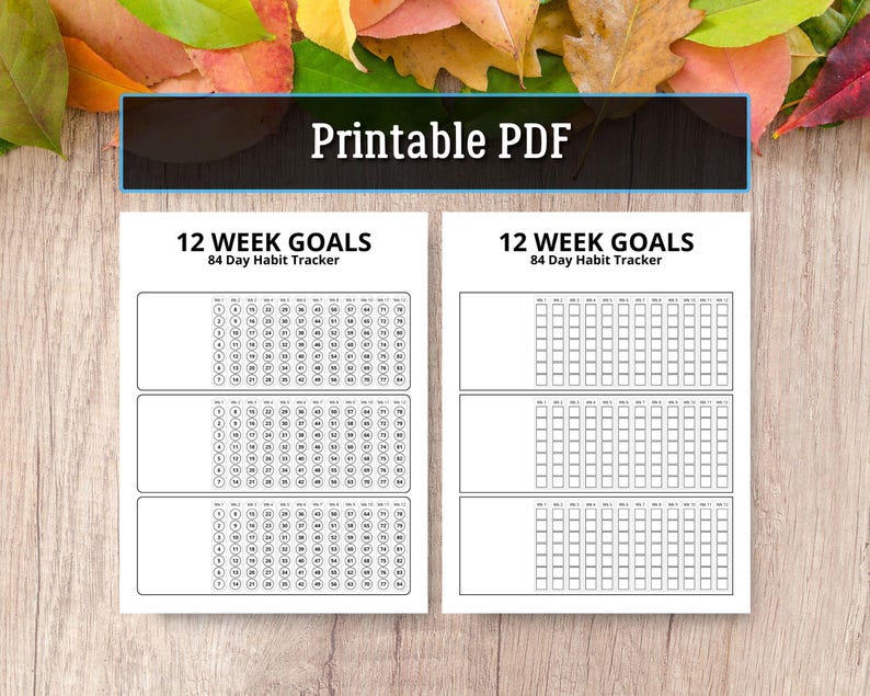 12 Week Goal Planner & To-do List | 84 Day Habit Tracker Printable ...