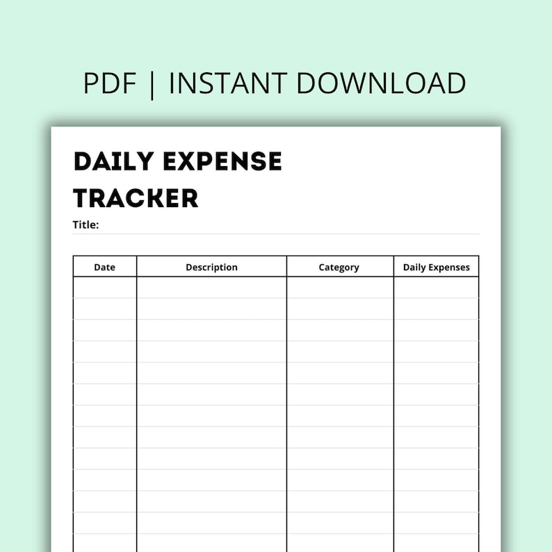 Daily Expense Tracker Printable | 2026 Budget Planner - Etsy