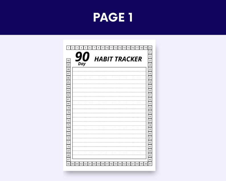 90 Day Habit Tracker Printable | 2026 Routine Builder (PDF) - Etsy