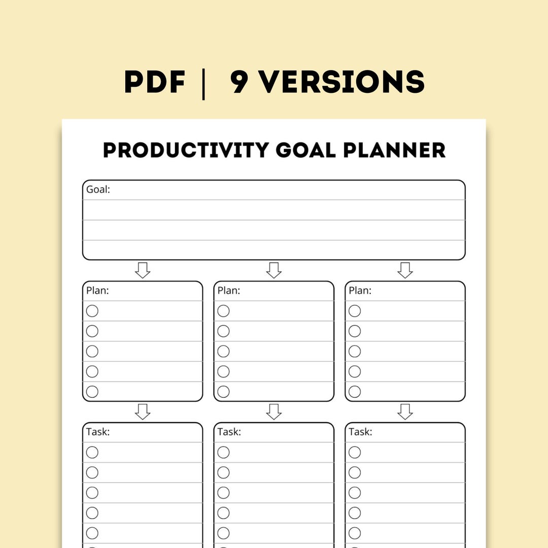 Productivity Goal Planner | Personal Planner to Do List 2025 ...