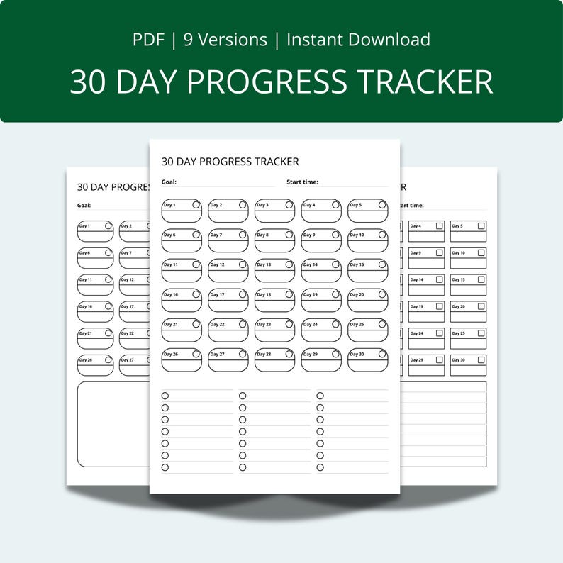 30 Day Challenge Tracker 2025 | Daily Habit & Productivity Planner PDF ...