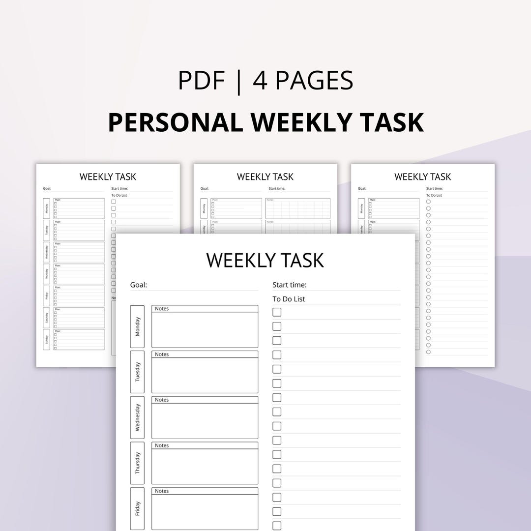 Weekly Planner Printable for Physical Education | Student Activity ...