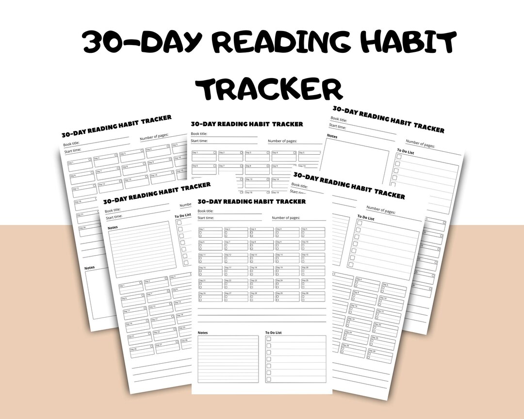 30 Day Reading Challenge Tracker: Minimalist Book Habit Builder - Etsy