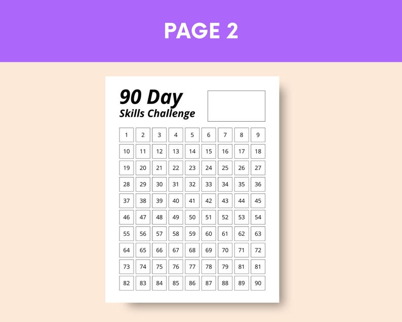 90 Day Skills Challenge Printable | 2026 Self Discipline Tracker (PDF ...