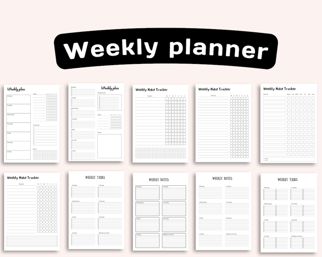 Weekly Planner Printable PDF | Instant Download | Simple Digital ...