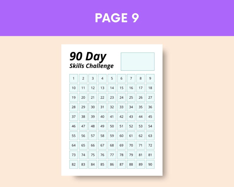 90 Day Skills Challenge Printable | 2026 Self Discipline Tracker (PDF ...