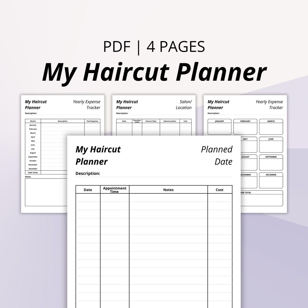 Hair Planner Printable PDF A4 | Hair Appointment Organizer - Etsy