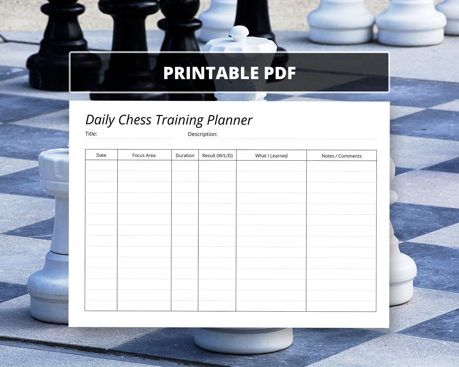 Daily Chess Training Planner: 2026 Skills Tracker (PDF Download A4 Size ...