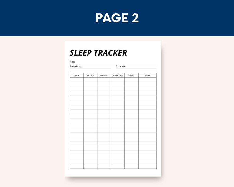 Printable Sleep Tracker | 2026 Bedtime Routine PDF A4 - Etsy