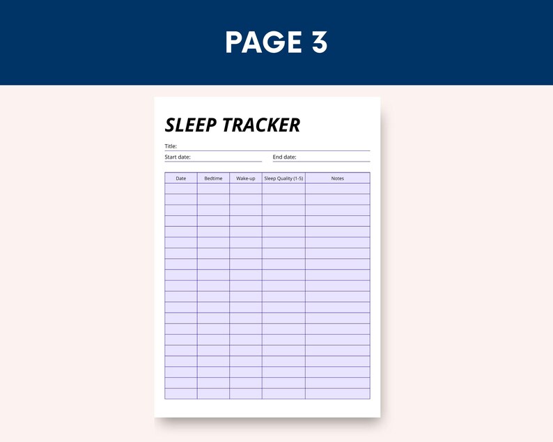 Printable Sleep Tracker | Bedtime Routine PDF A4 - Etsy