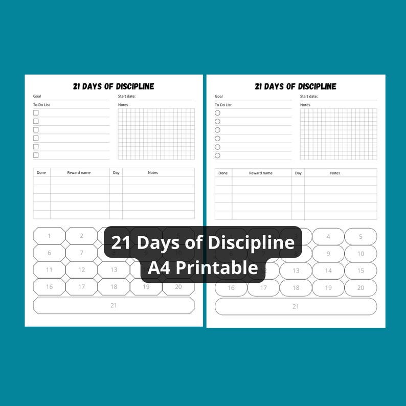21 Day Habit Tracker: A4 Printable Productivity Schedule (PDF Download ...