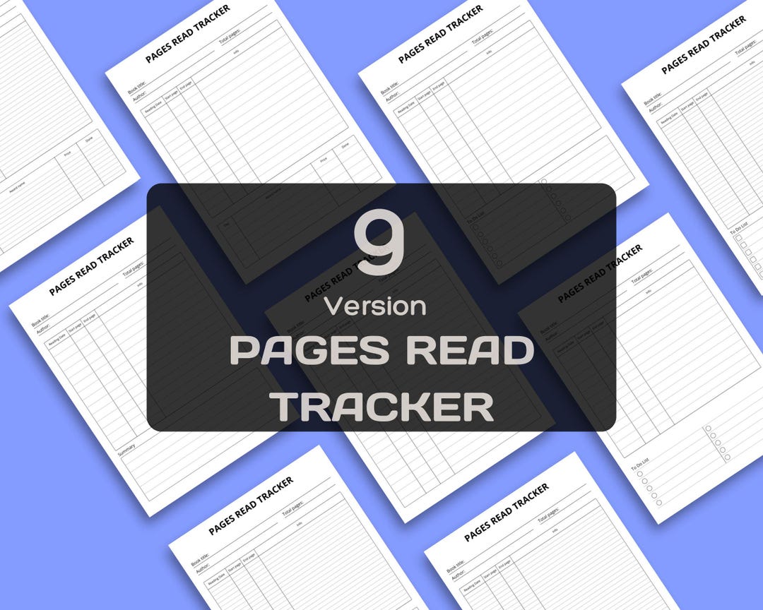 Pages Read Tracker | Book Pages Reading Log | Track Your Reading ...