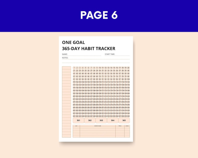 Daily Success Habits 365 | 365 Day Habit Tracker PDF A4 - Etsy