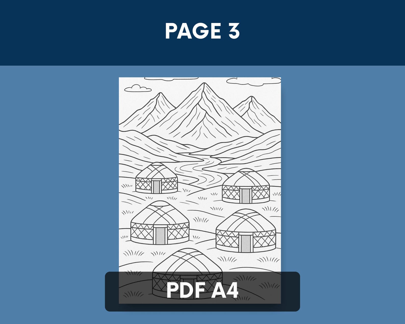 Kazakh Family Traditions Coloring Pages | Kazakh Yurt Coloring Sheets ...