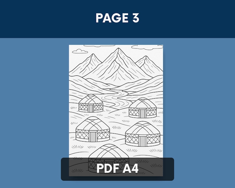 Kazakh Family Traditions Coloring Pages | Kazakh Yurt Coloring Sheets ...