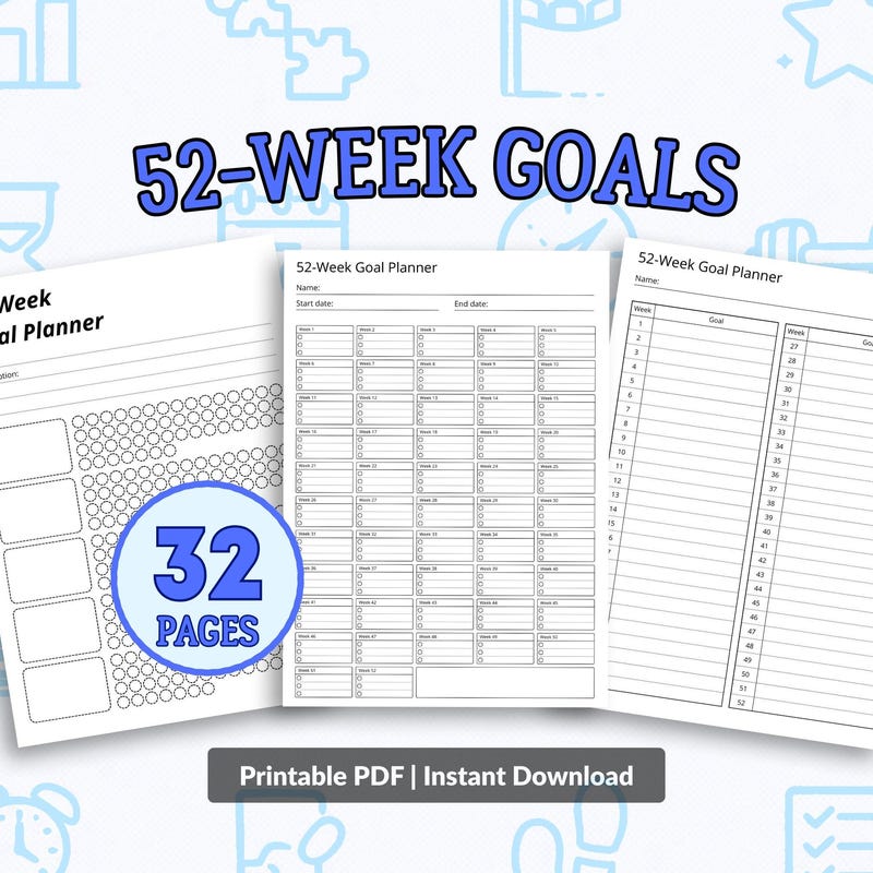 52 Week Calendar 2026 - Etsy