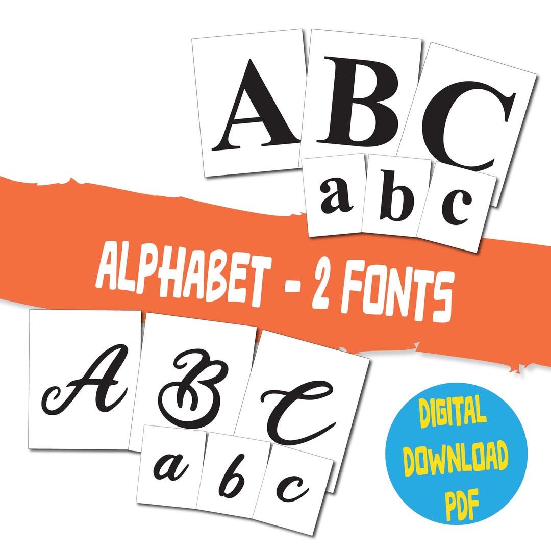 Alphabet A–Z in 2 Fonts – Uppercase & Lowercase – 4 Pdfs – 27 A4 Pages ...