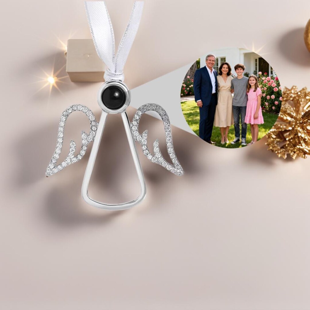 Custom Projection Photo Ornament/ Angel Wings Photo Projection/ Family ...