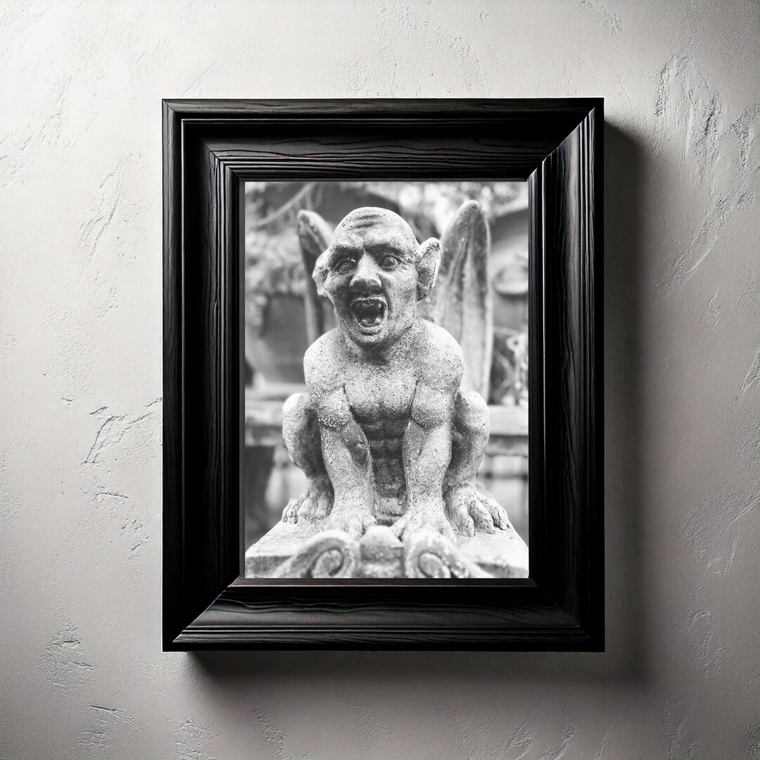 Vintage Gargoyle Photography - Gothic Gargoyle Statue Print - Haunted ...