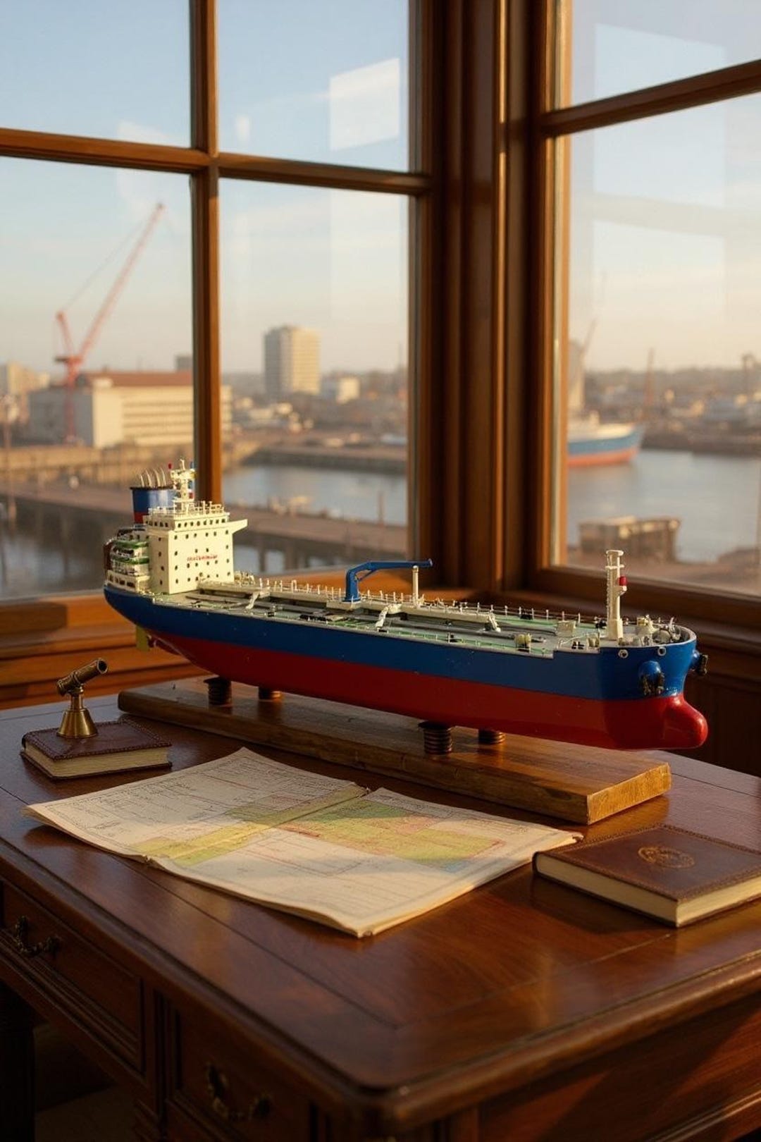 Handcrafted 56 Cm Fuel Tanker Ship Model, Medium Size Nautical Decor ...