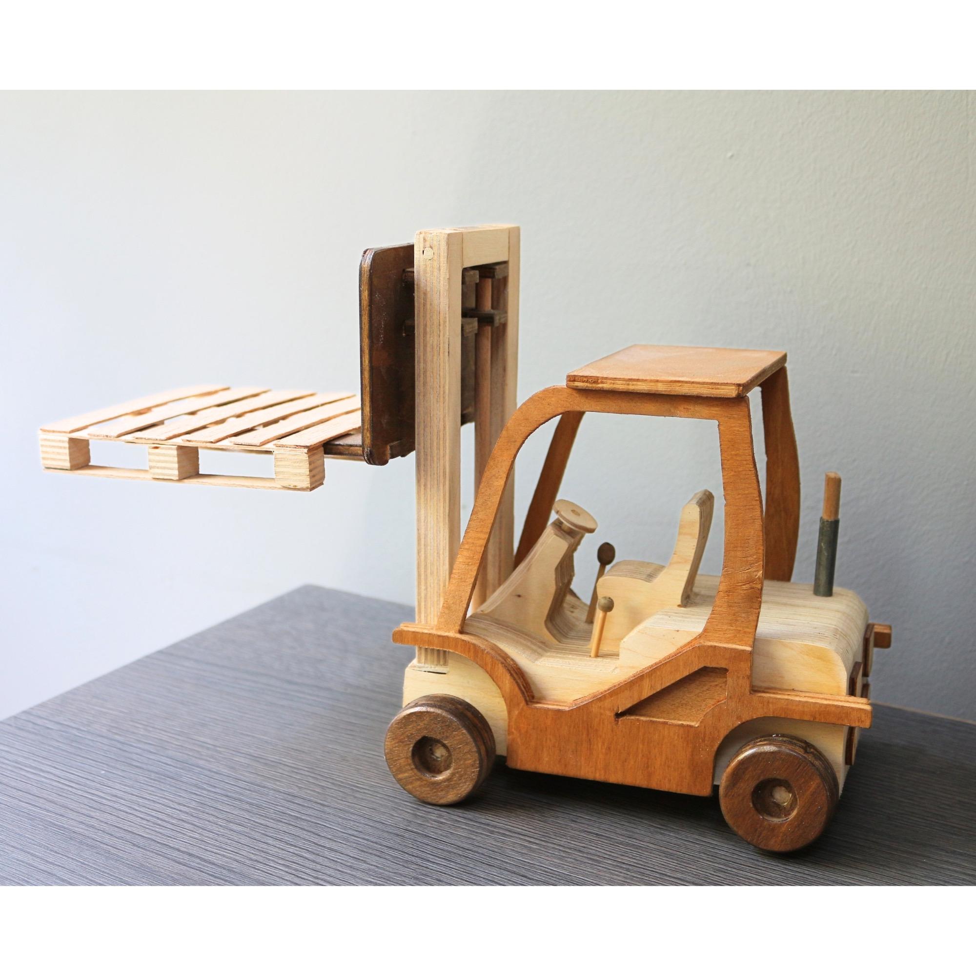 Handmade Wooden Forklift Toy: Movable Forks, Includes Pallet - Etsy