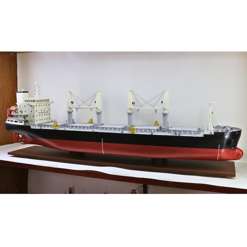 Handmade Wooden Cargo Ship Model: Nautical Maritime Decor (90cm) - Etsy
