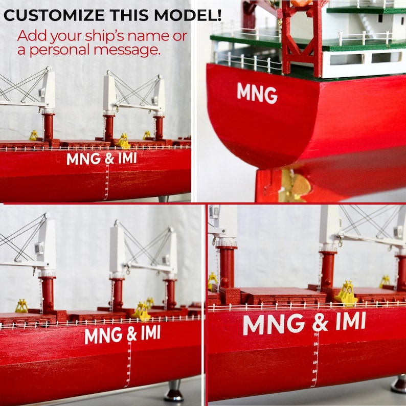 Handmade Wooden Cargo Ship Model: Nautical Maritime Decor (90cm) - Etsy