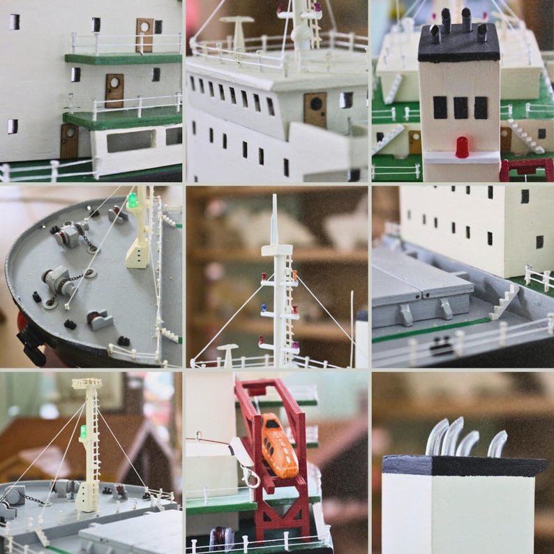 Handmade Wooden Cargo Ship Model: Nautical Maritime Decor (90cm) - Etsy ...