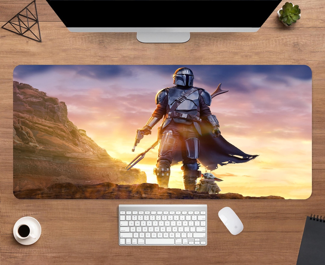 The Mandalorian Desk Mat | Star Wars Mouse Pad | Large Desk Pad | TV ...