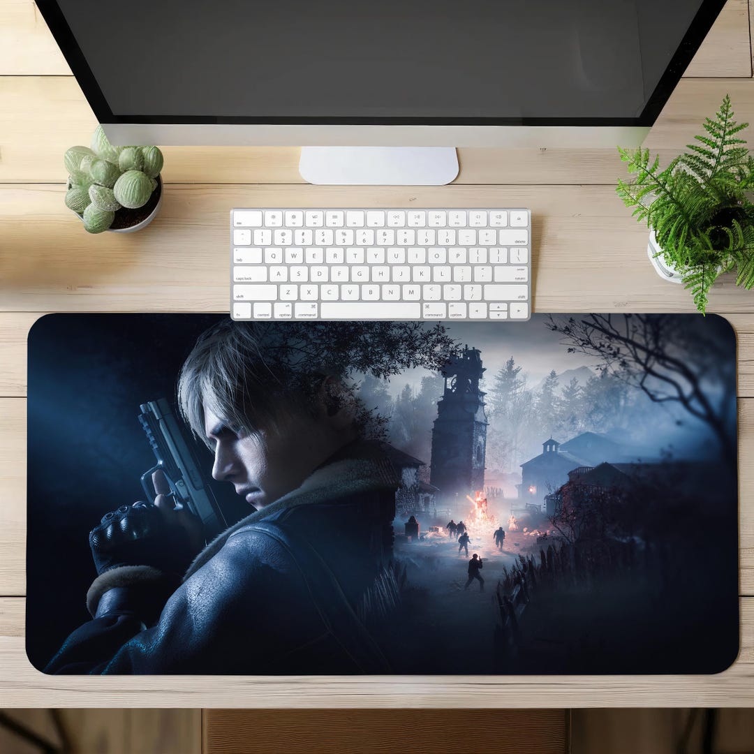 Resident Evil 4 Desk Mat | Leon Scott Kennedy Mouse Pad | Large Desk ...