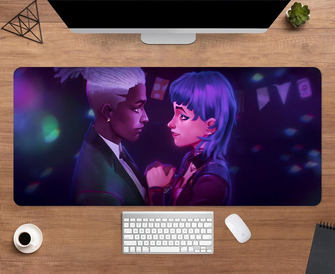 Jinx and Ekko Desk Mat | Arcane Mouse Pad | Large Desk Pad | TV Show ...