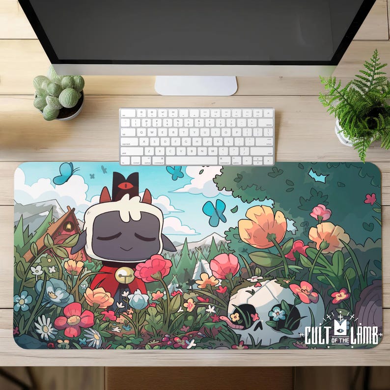 Cult of the Lamb Desk Mat | the Lamb Mouse Pad | Large Desk Pad ...