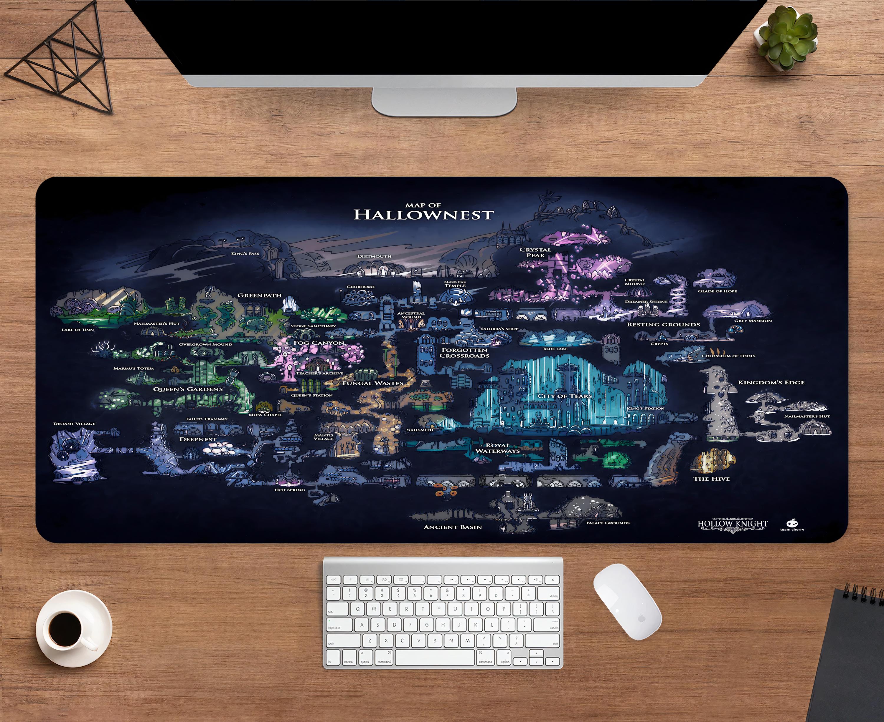 Hollow Knight Map Desk Mat | Hallownest Mouse Pad | Large Desk Pad ...