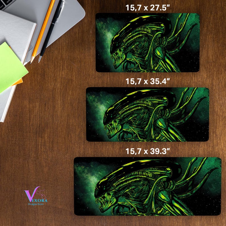 Alien Xenomorph Desk Mat | Space Monster Mouse Pad | Large Desk Pad ...