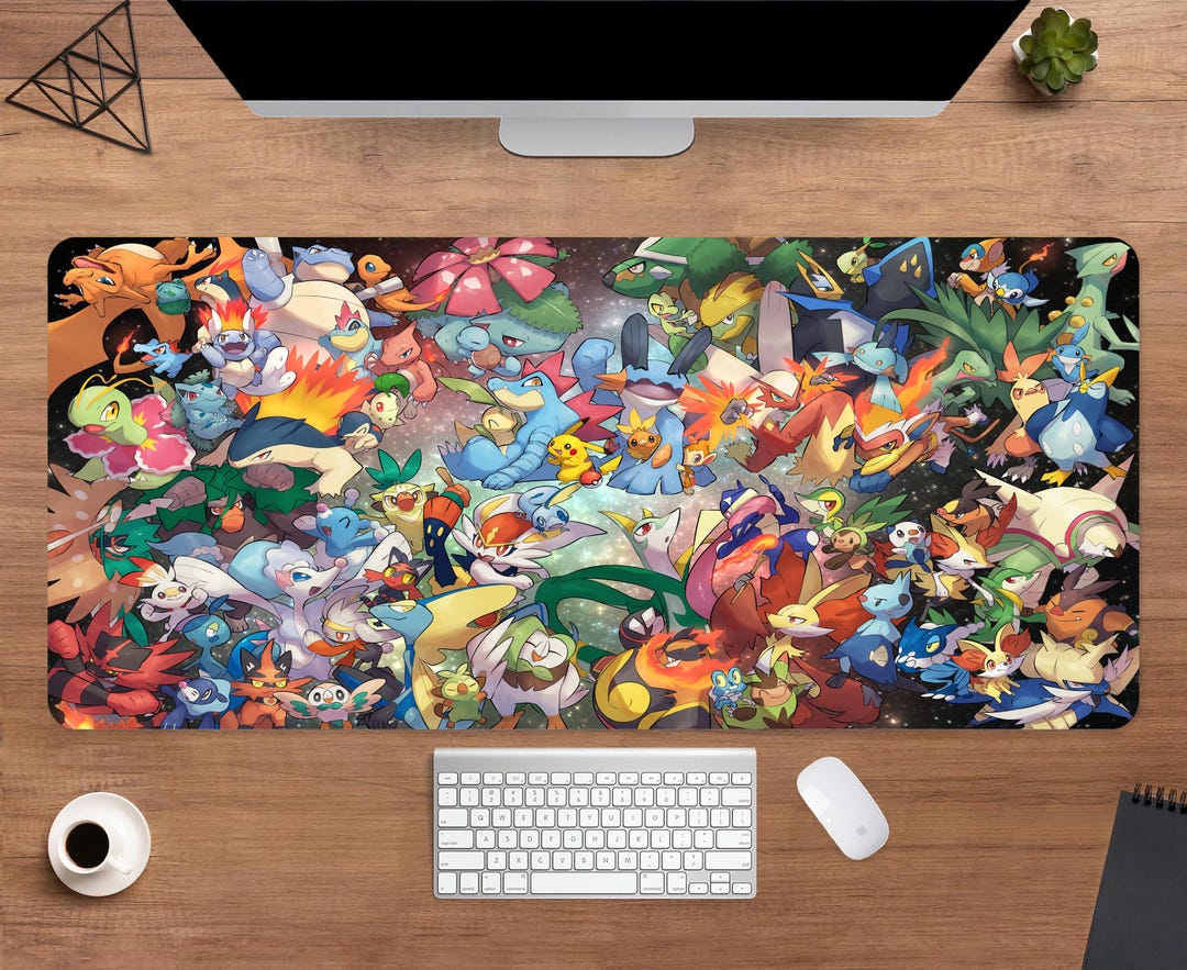 Pokemon Desk Mat | Pokemon Characters Mouse Pad | Large Desk Pad ...
