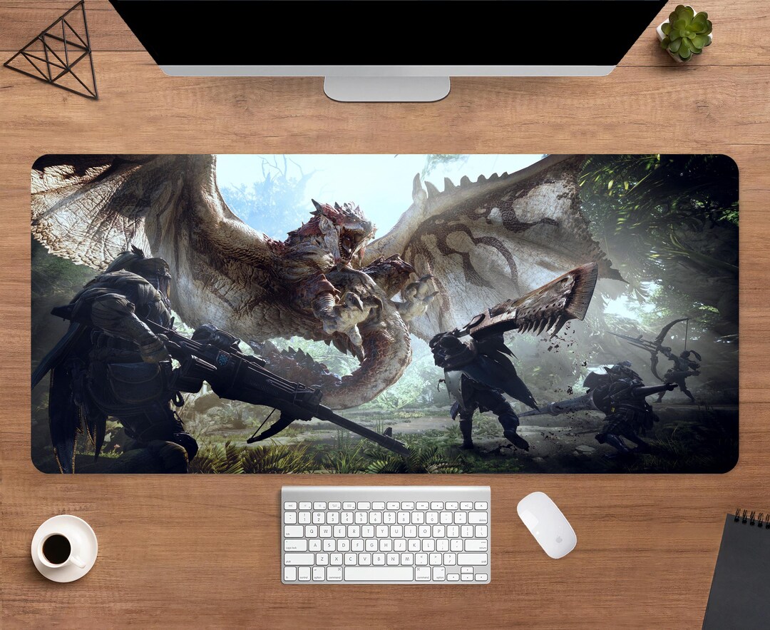 Monster Hunter World Desk Mat | Monster Hunters Mouse Pad | Large Desk ...