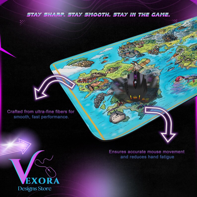 Studio Ghibli World Map Desk Mat | Miyazaki Anime Mouse Pad | Large ...