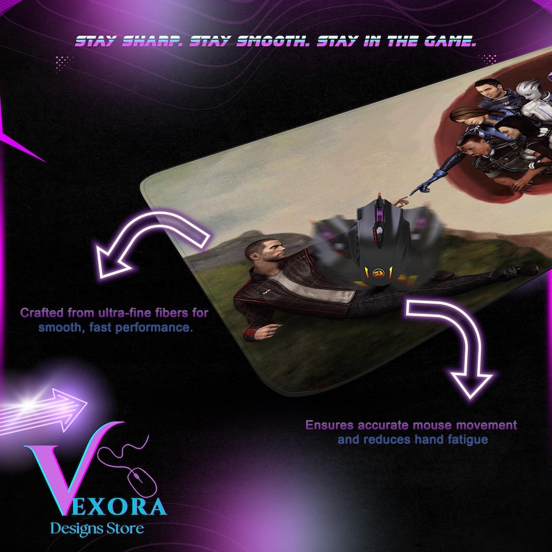 Mass Effect Desk Mat | N7 Shepard Mouse Pad | Large Desk Pad | Gaming ...