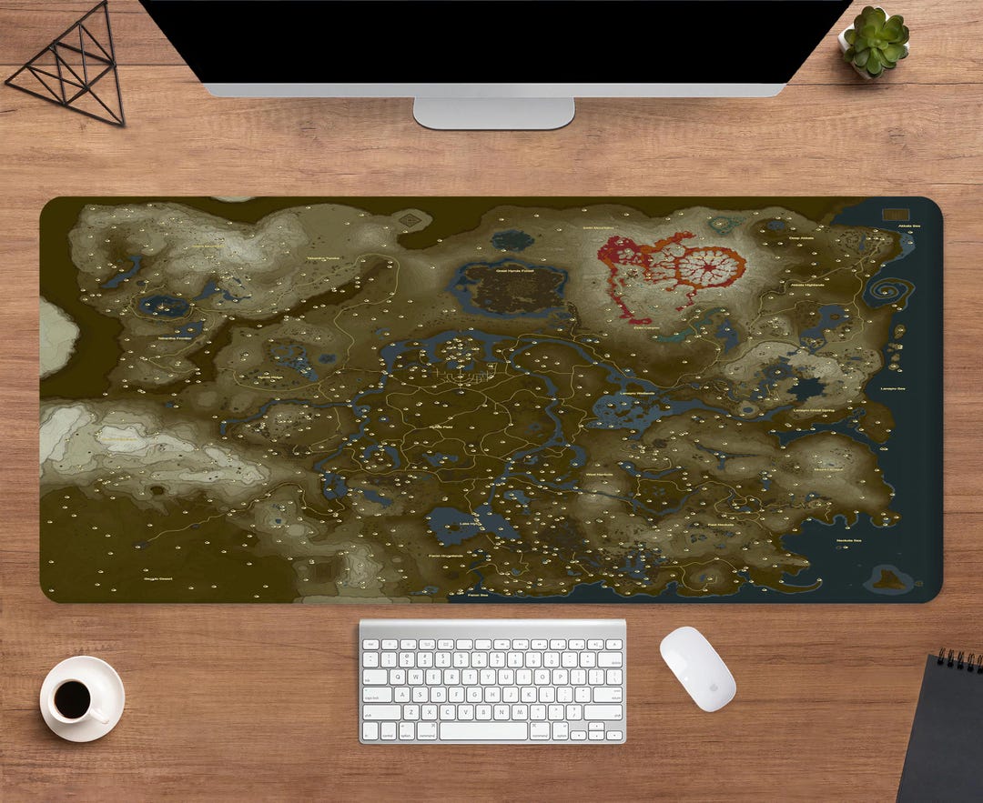 The Legend of Zelda Map Desk Mat | Hyrule Mouse Pad | Large Desk Pad ...