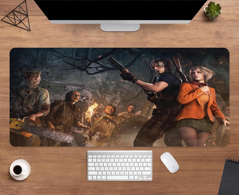 Resident Evil 4 Desk Mat | Leon Scott Kennedy Mouse Pad | Large Desk ...