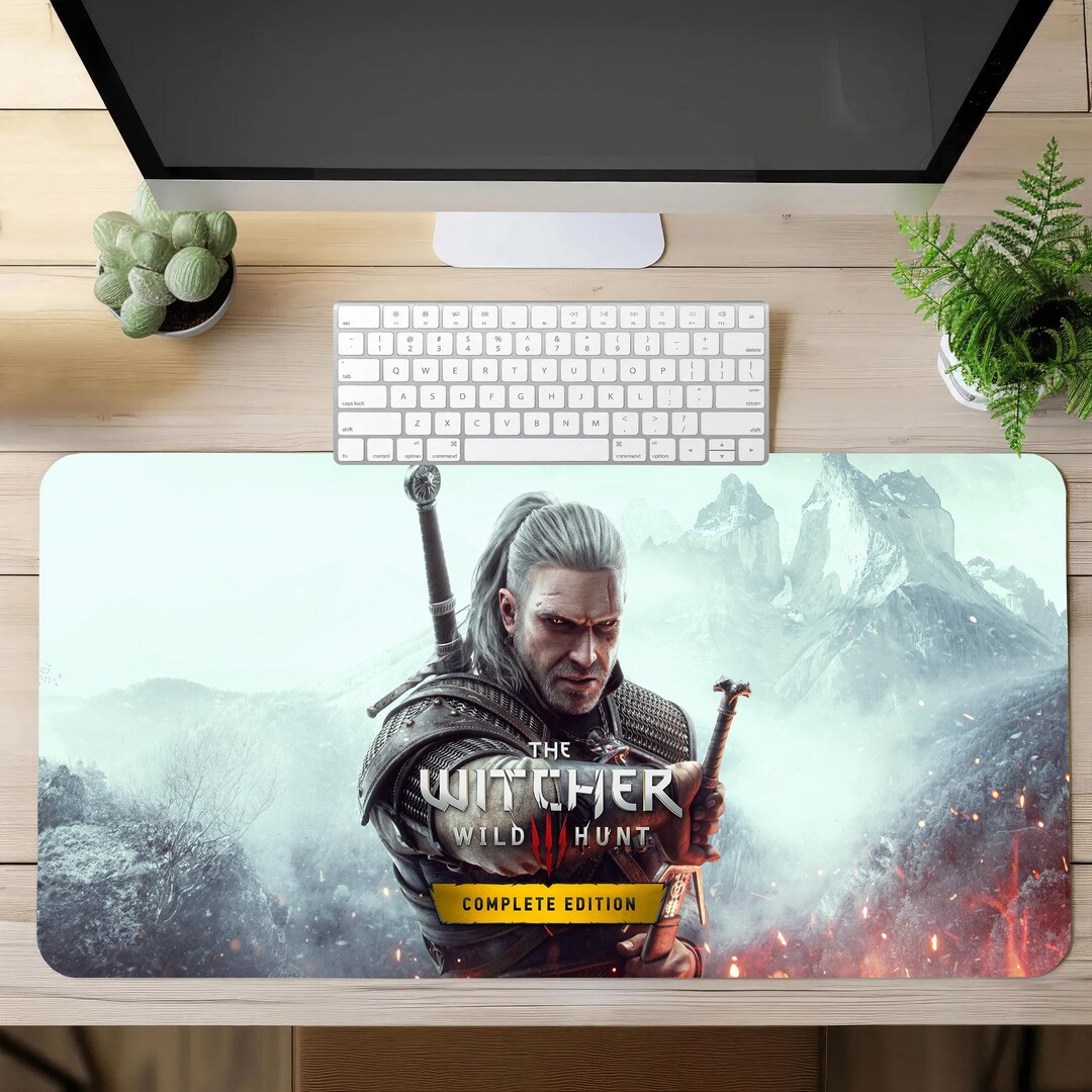 The Witcher 3 Wild Hunt Desk Mat | Geralt of Rivia Mouse Pad | Large ...