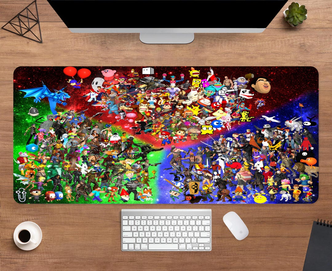 Ultimate Game Character Collage Desk Mat | Multiverse Gaming Characters ...
