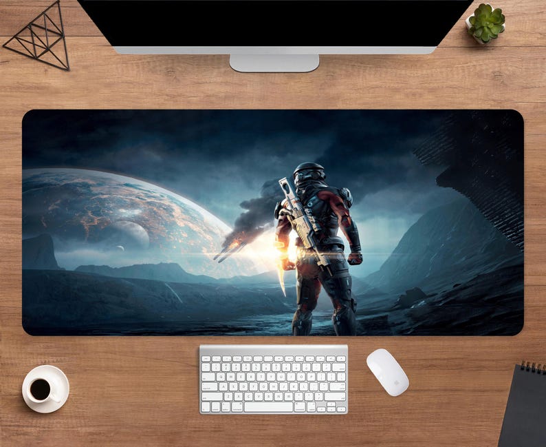 Mass Effect Desk Mat | N7 Shepard Mouse Pad | Large Desk Pad | Gaming ...