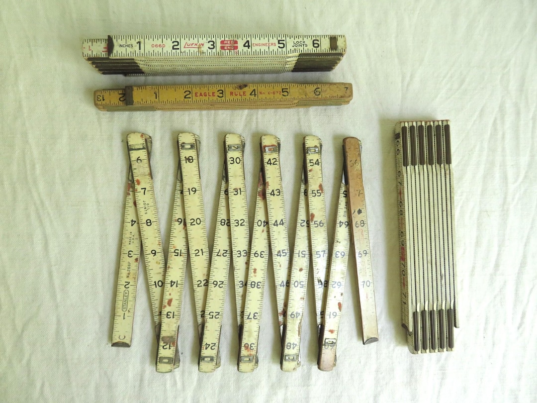4 Folding Wood Rules Brass-hinged Antique Wooden Rulers ~ Lufkin ...